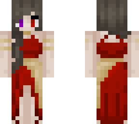 Red Dress Demon Girl Minecraft Skin