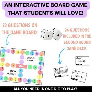 Adding And Subtracting Decimals Multiplying Decimals Dividing Decimals Games