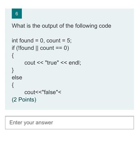 Solved 6 What Is The Output Of The Following Code Int Found