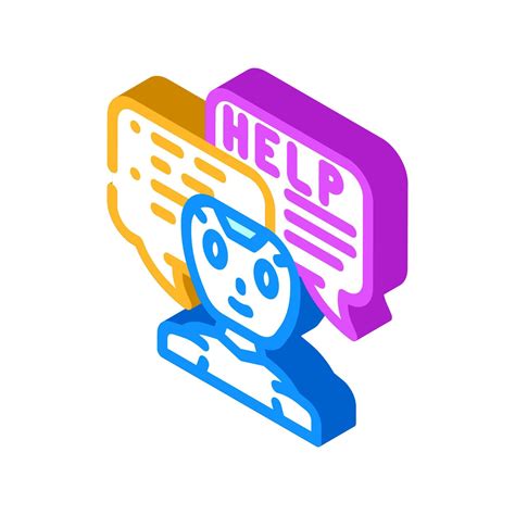 help chat bot isometric icon vector illustration 22499833 vector art at