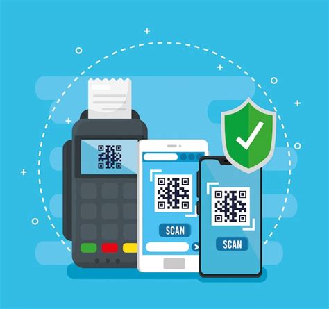 Free Vector Qr Code Inside Smartphones Dataphone And Shield Vector Design