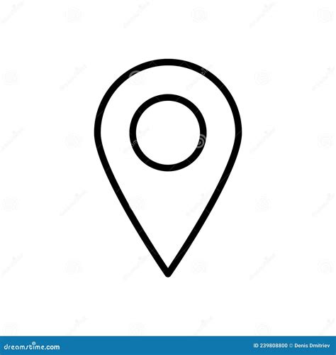 Map Pin Location Line Icon Vector Sign Marker Position GPS Stock Vector Illustration Of