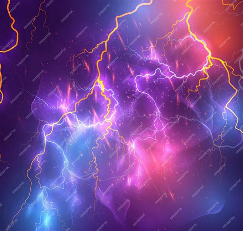 Premium Vector Vector Bright Lightning On A Dark Colored Background