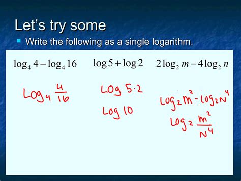 84 Properties Of Logarithms Ppt
