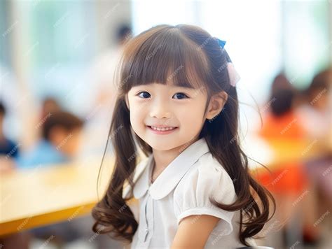 Premium Ai Image Asian Girls Education Happy Beautiful Asian Girl Is