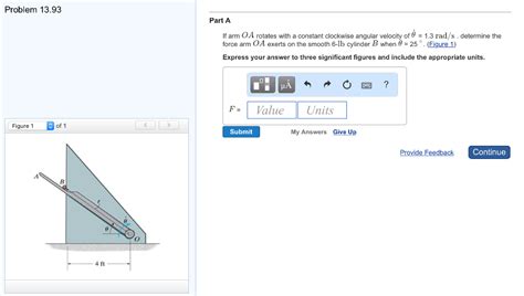 Solved If Arm Oa Rotates With A Constant Clockwise Angular