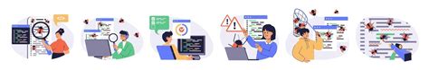 Software Testing Concept Set With Characters In Flat Design For Web