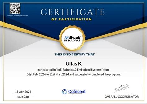 Internship At Coincent Iot Embedded Systems Robotics Ullas K Posted On The Topic Linkedin
