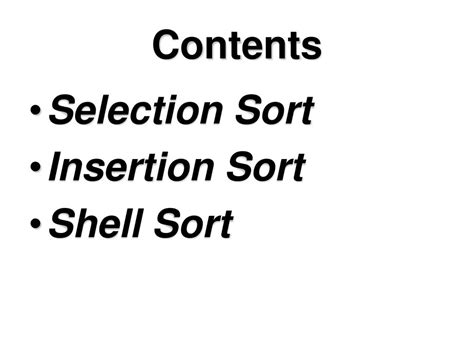 Chapter 7 Sorting Insertion Sort Shellsort Ppt Download