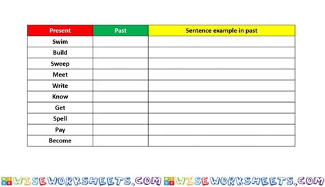Irregular Verbs Patterns Worksheet Online Wiseworksheets