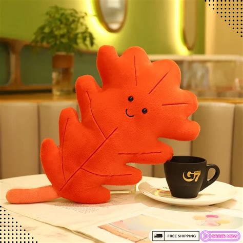Autumn Leaf Plush Pillow Soft Maple Leaf Design Etsy