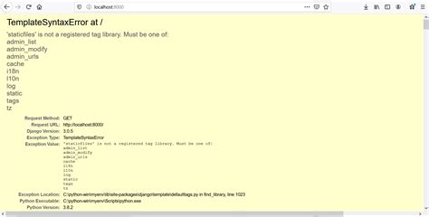 How To Solve Error Message TemplateSyntaxError At Staticfiles Is Not A Registered Tag