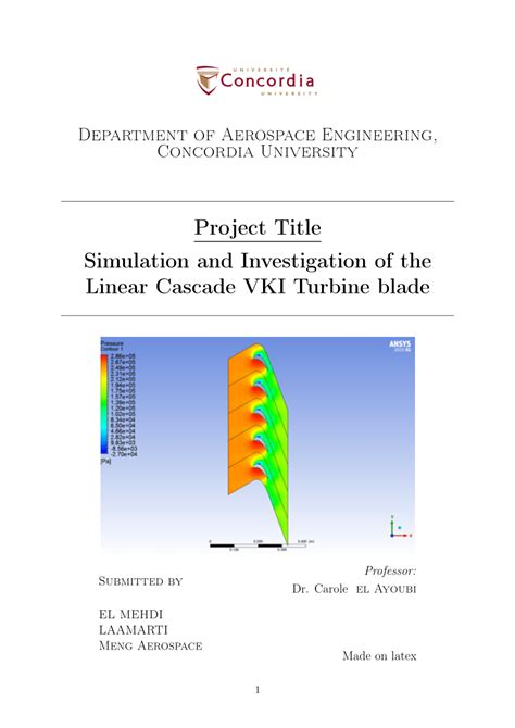 Pdf Cfd Of The Linear Cascade Vki Turbine Blade