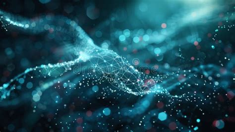 3d network structure with nodes and connections in blue tones stock