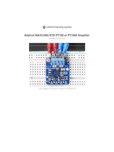 adafruit max31865 rtd pt100 amplifier pdf electrical resistance and