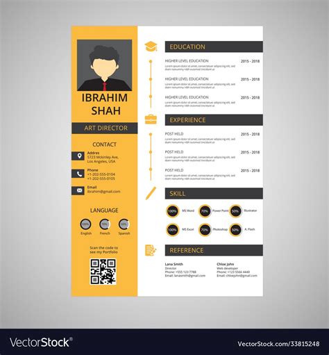 Qr Code Resume Template