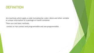 CODING AND MARKING MACHINES Pptx