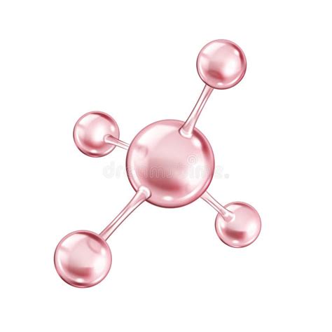 Pink Collagen Molecule Structure Rotates Illustration Stock Image