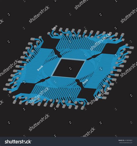 3d Design Electrical Circuit Processor Attachment Stock Vector Royalty Free 410804863