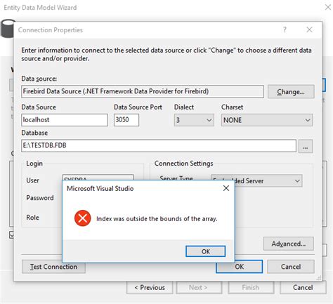 Connect Firebird Database With Entity Framework Model Connection Failed