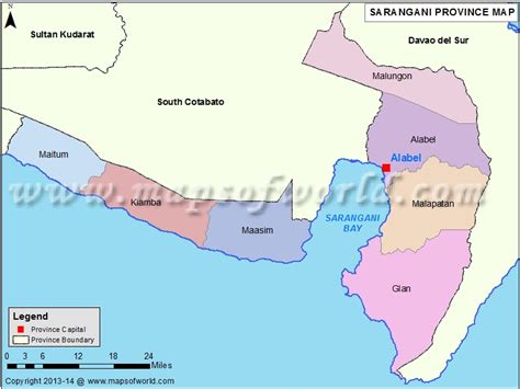 Sarangani Map Map Of Sarangani Province Philippines