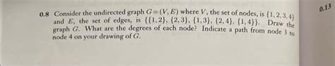 Solved Consider The Undirected Graph G V E Where V Chegg