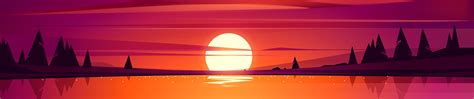 6880x1440 Resolution Artistic Sunset 4k Lake Side 6880x1440 Resolution