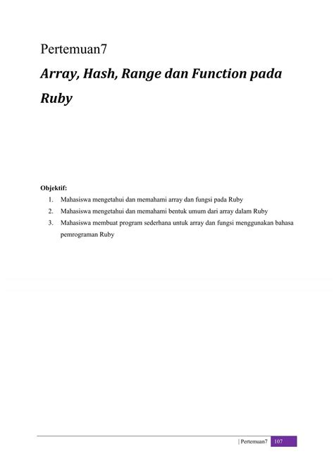 Pertemuan7 Array Hash Range Dan Function Pada Ruby Ilab