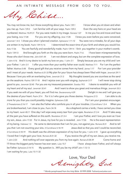 Fathers Love Letter Fathers Love Letter Fathers Love Love Letters