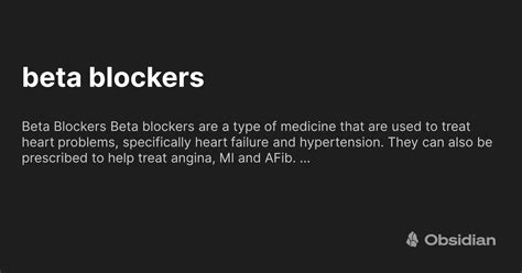 Beta Blockers Obsidian Publish