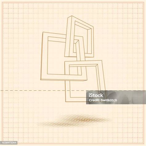 3 개의 직사각형 3d 프레임 청사진 개념에 대한 스톡 벡터 아트 및 기타 이미지 개념 건설 산업 건축 Istock