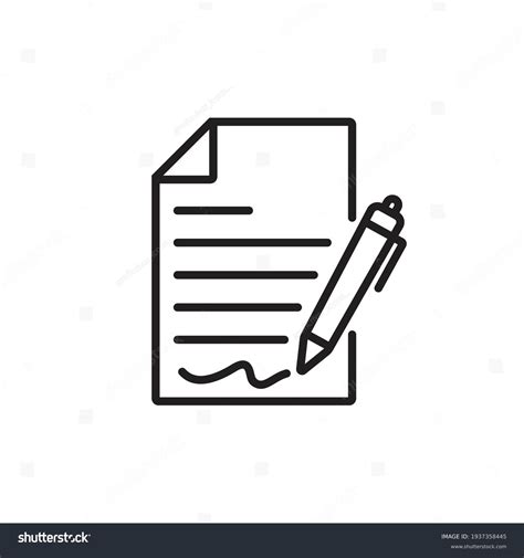 Pen Signing Contract Icon Signature Paper Stock Vector Royalty Free