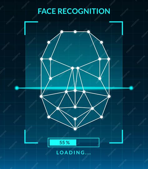 Premium Vector Vector Abstract Face Recognition Background Biometric
