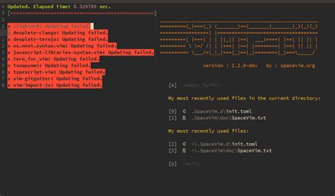 SPUpdate Updating Failed Issue 4841 Wsdjeg SpaceVim GitHub