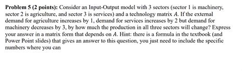 Solved Problem Points Consider An Input Output Model Chegg