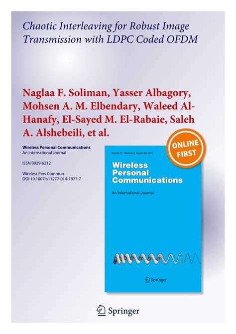 Pdf Chaotic Interleaving For Robust Image Transmission With Ldpc Coded Ofdm