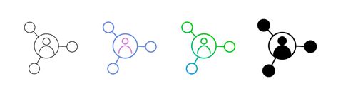 관련자 아이콘에는 편집 가능한 스트로크 라인 듀오컬러 라인 그라디언트 라인 및 솔리드의 네 가지 스타일이 있습니다 웹 디자인