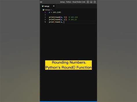 Rounding Numbers - Python's Round() Function - YouTube