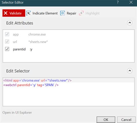 Error Cannot Find Ui Element Corresponding To This Selector