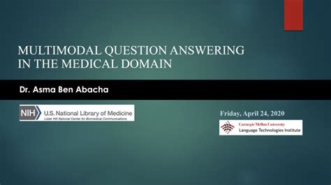 Pdf Multimodal Question Answering In The Medical Domain