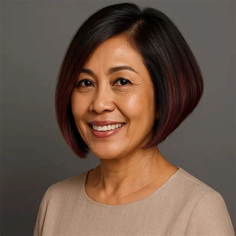 14 Model Rambut Bob Nungging Pendek Untuk Ibu Ibu 50 Tahun Di 2025 Bikin Awet Muda Dan Elegan