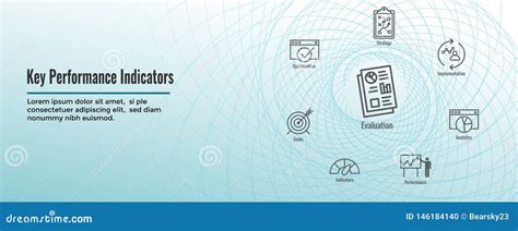 Kpi Key Performance Indicators Web Header Banner And Icon Set Stock Vector Illustration Of
