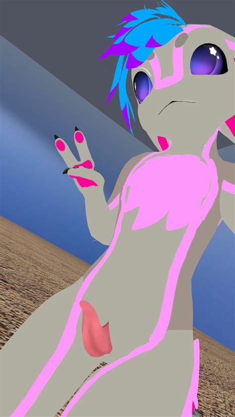 Rule 34 3 Fingers Avali Blue Hair Furry Gray Fur Kali Avali Male Peace Sign Penis Pink