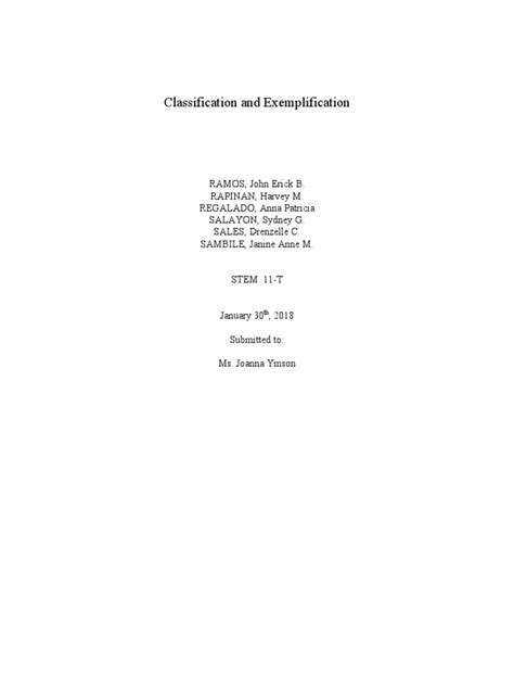 Classification And Exemplification Pdf Concept Semiotics