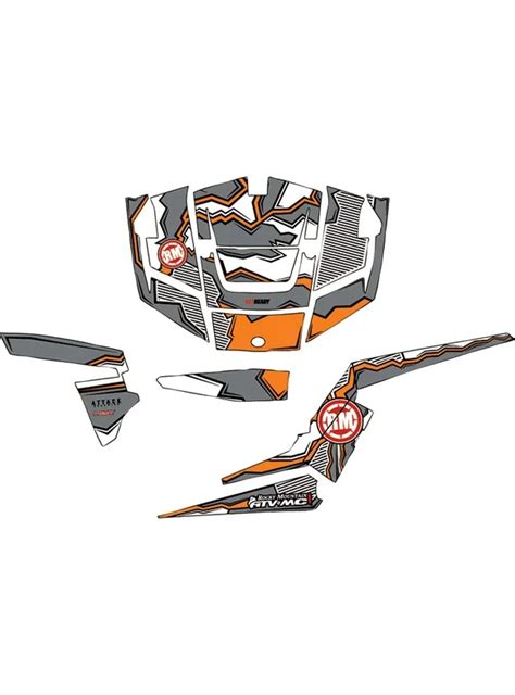 Attack Graphics Quake Complete Utv Graphics Kit Orange Dark Grey White