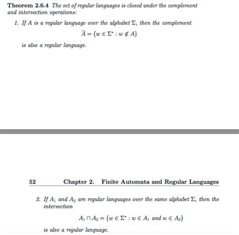 solved theorem 2 6 4 the set of regular languages is closed