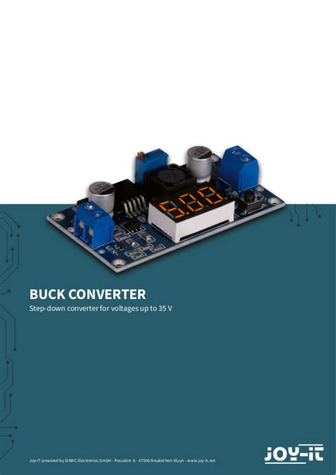 User Manual Joy It Sbc Buck01 English 4 Pages