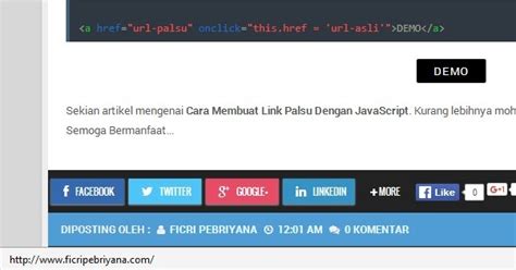 Cara Membuat Link Palsu Dengan Javascript Ficri Pebriyana