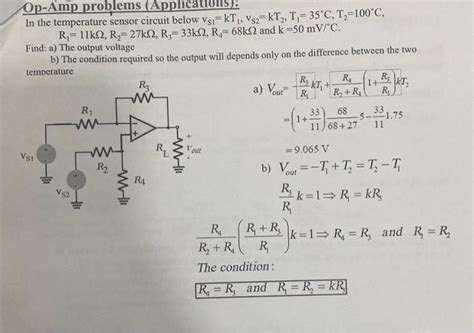Solved Op Amp Problems Applications In The Temperature