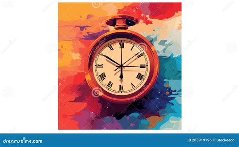 Animated Clock With Glowing Neon Light Looped Animated Clock Stock